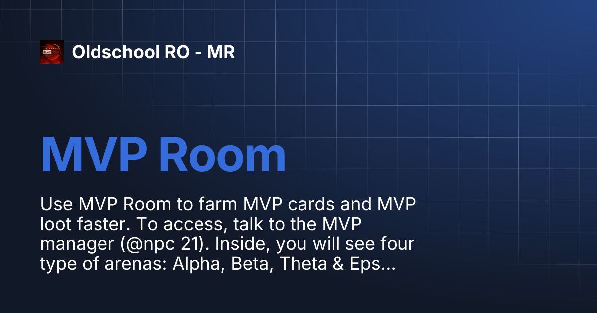 MVP Room | Oldschool RO - MR